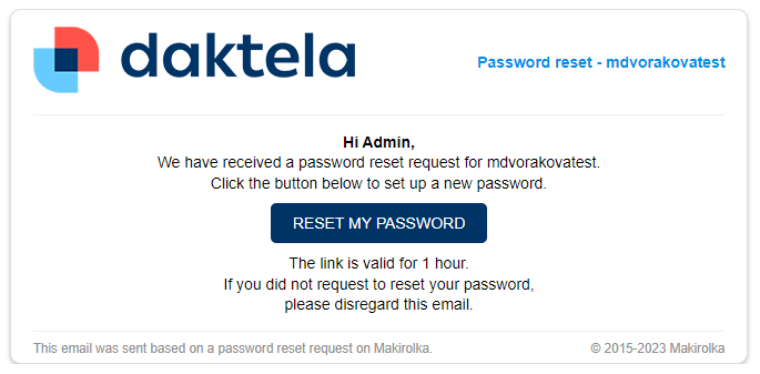 Přihlásit se do Daktely | Daktela Documentation